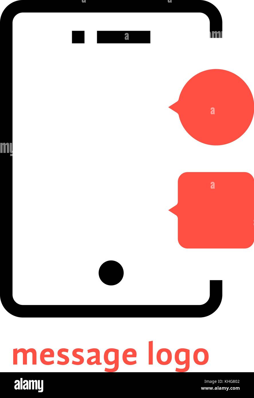 message logo with outline phone Stock Vector Image & Art - Alamy