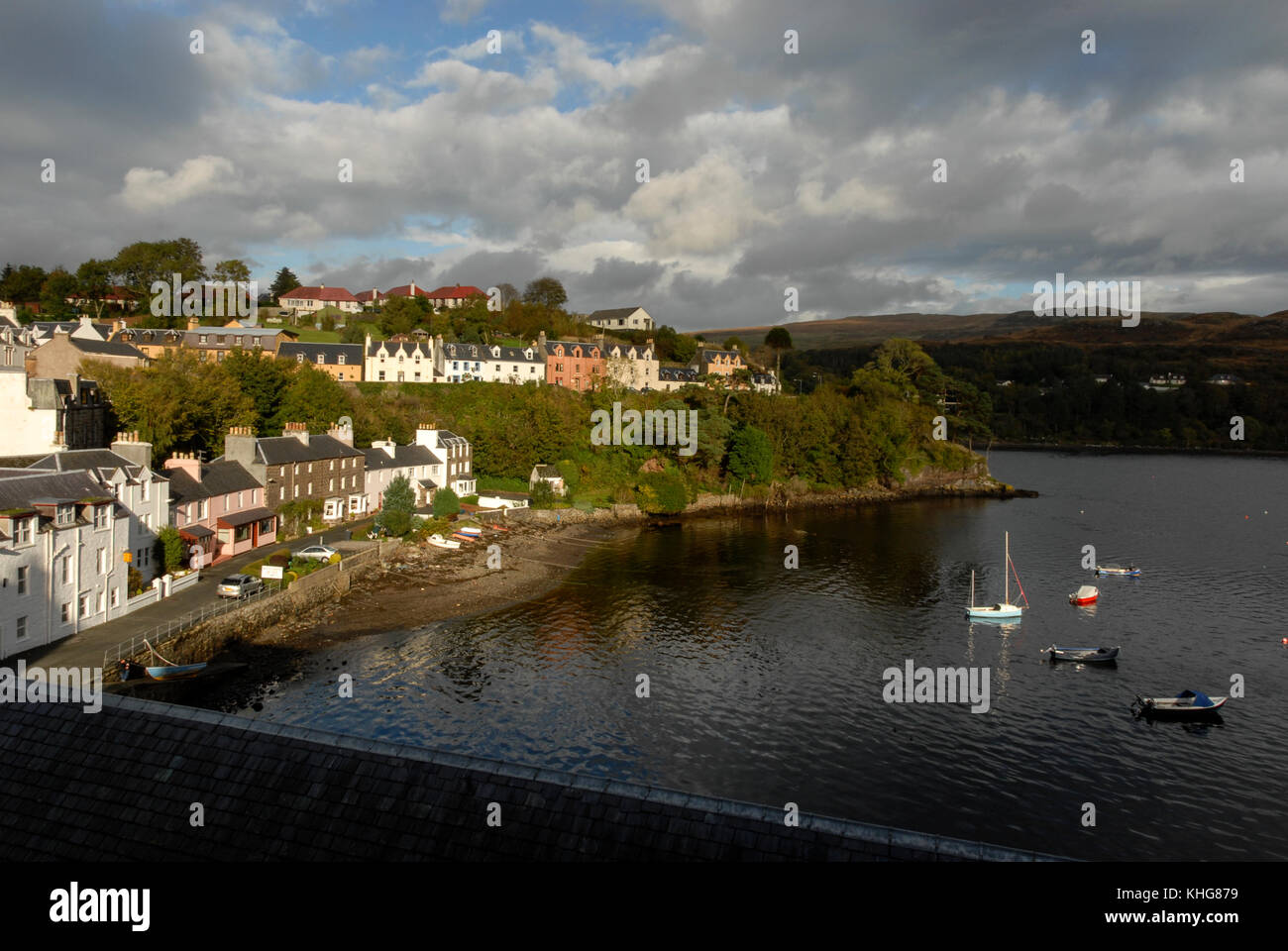 Portree, the main town and fishing port on the Isle of Sky Stock Photo ...