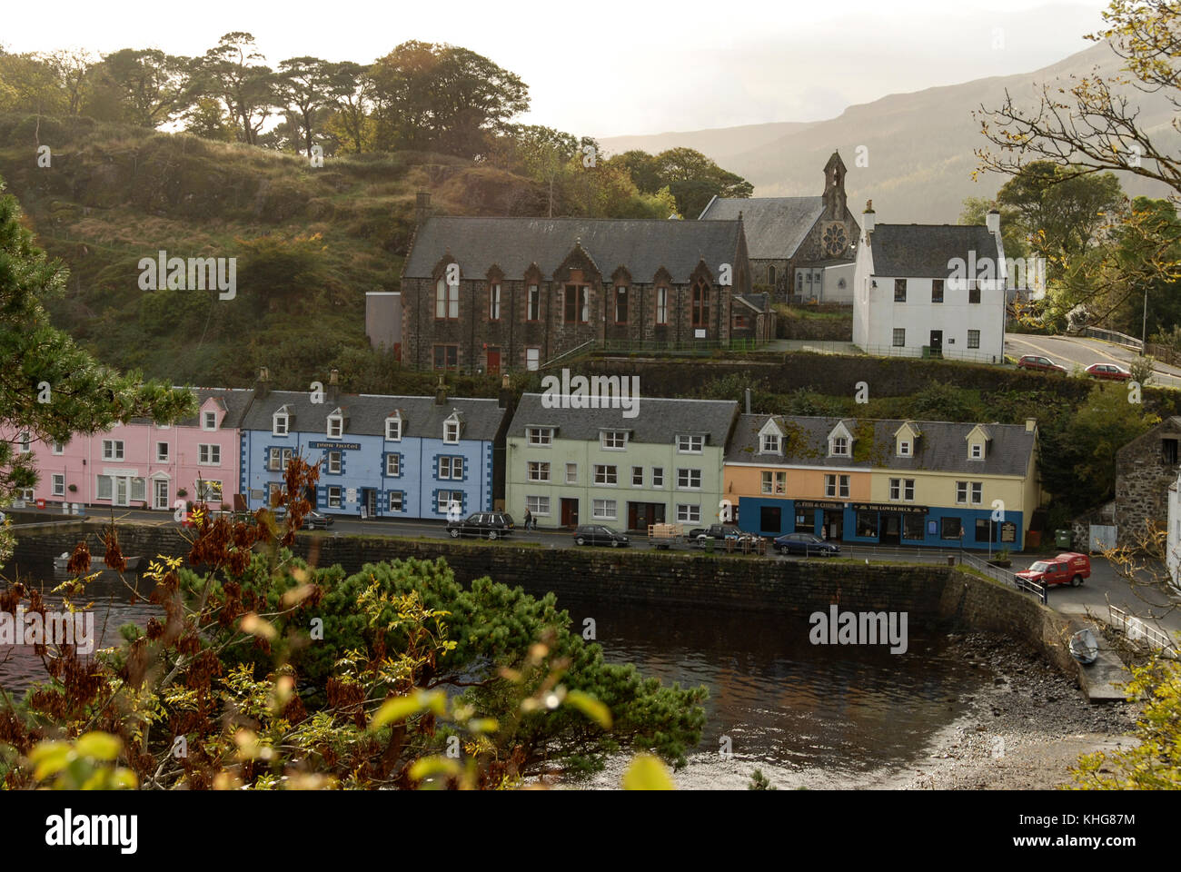 Portree, the main town and fishing port on the Isle of Sky Stock Photo ...