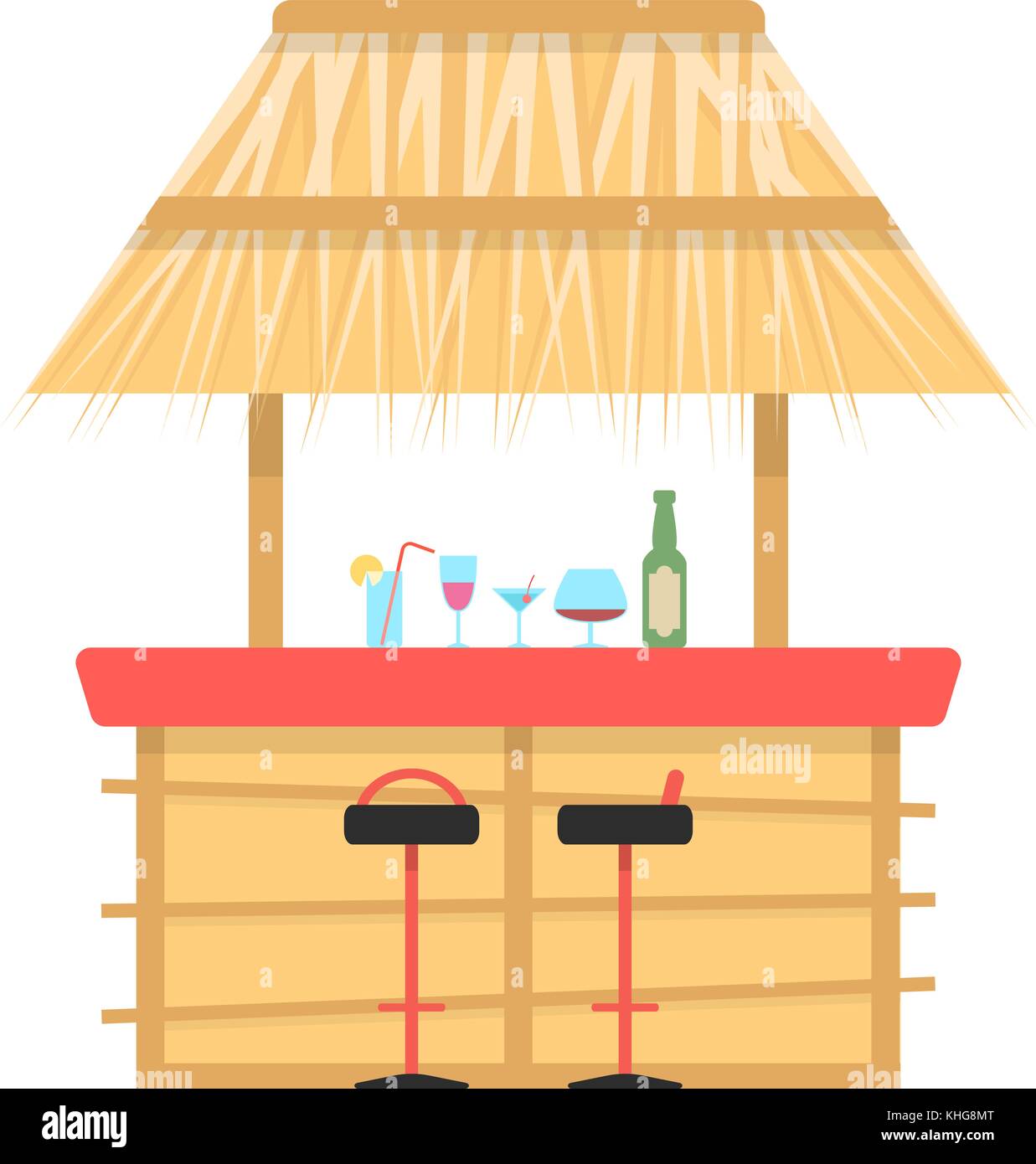 beach bar on white background Stock Vector Image & Art - Alamy
