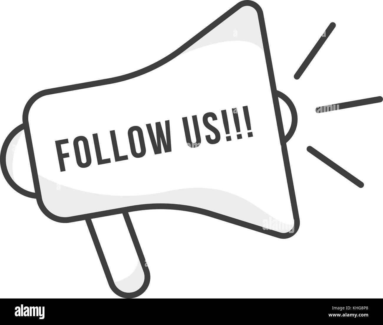 follow us with thin line megaphone Stock Vector Image & Art - Alamy