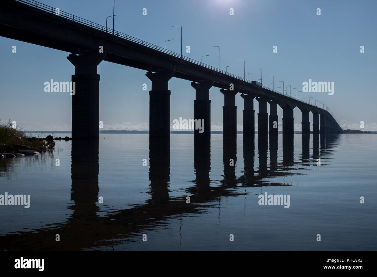 one of Europes longest bridges connecting the island Öland with the ...