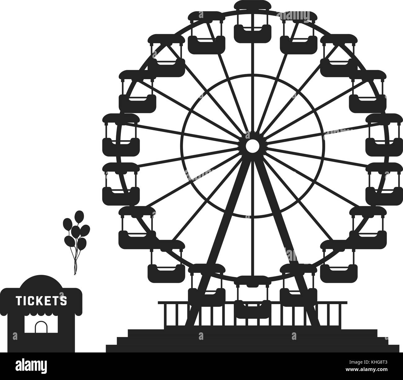 Urban landscape view ferris wheel Stock Vector Images - Alamy