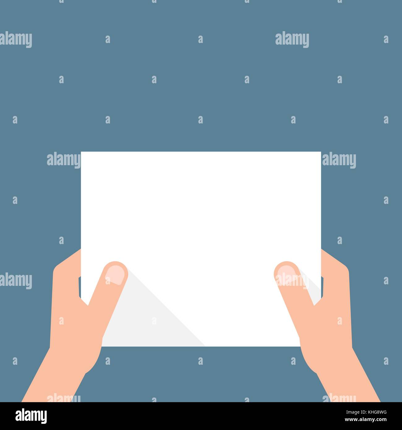 hand holding white sheet of paper Stock Vector Image & Art - Alamy