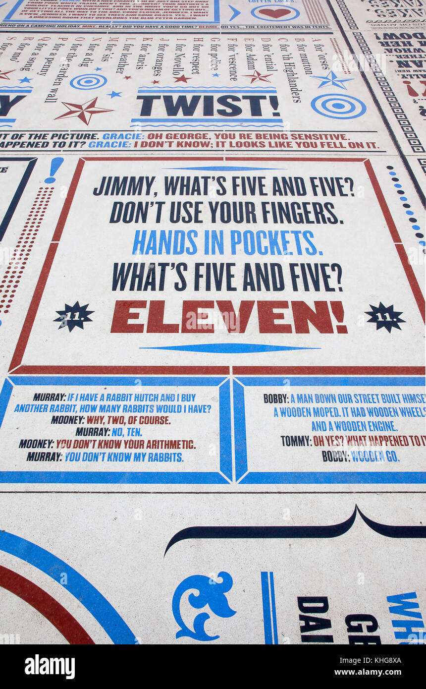 England, Lancashire, Blackpool, Seafront promenade Comedy Carpet ...