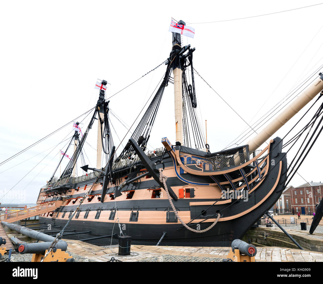 HMS Victory, Nelson's flagship at the Battle of Trafalgar, Portsmouth ...