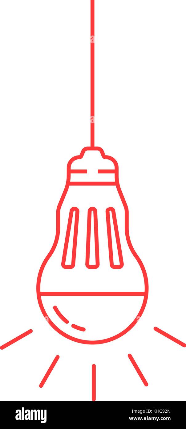 red thin line led bulb Stock Vector Image & Art - Alamy