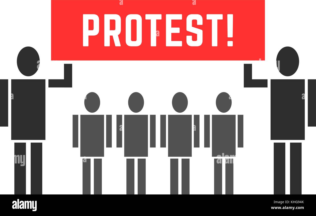 Protesters crowd silhouette Stock Vector Images - Alamy
