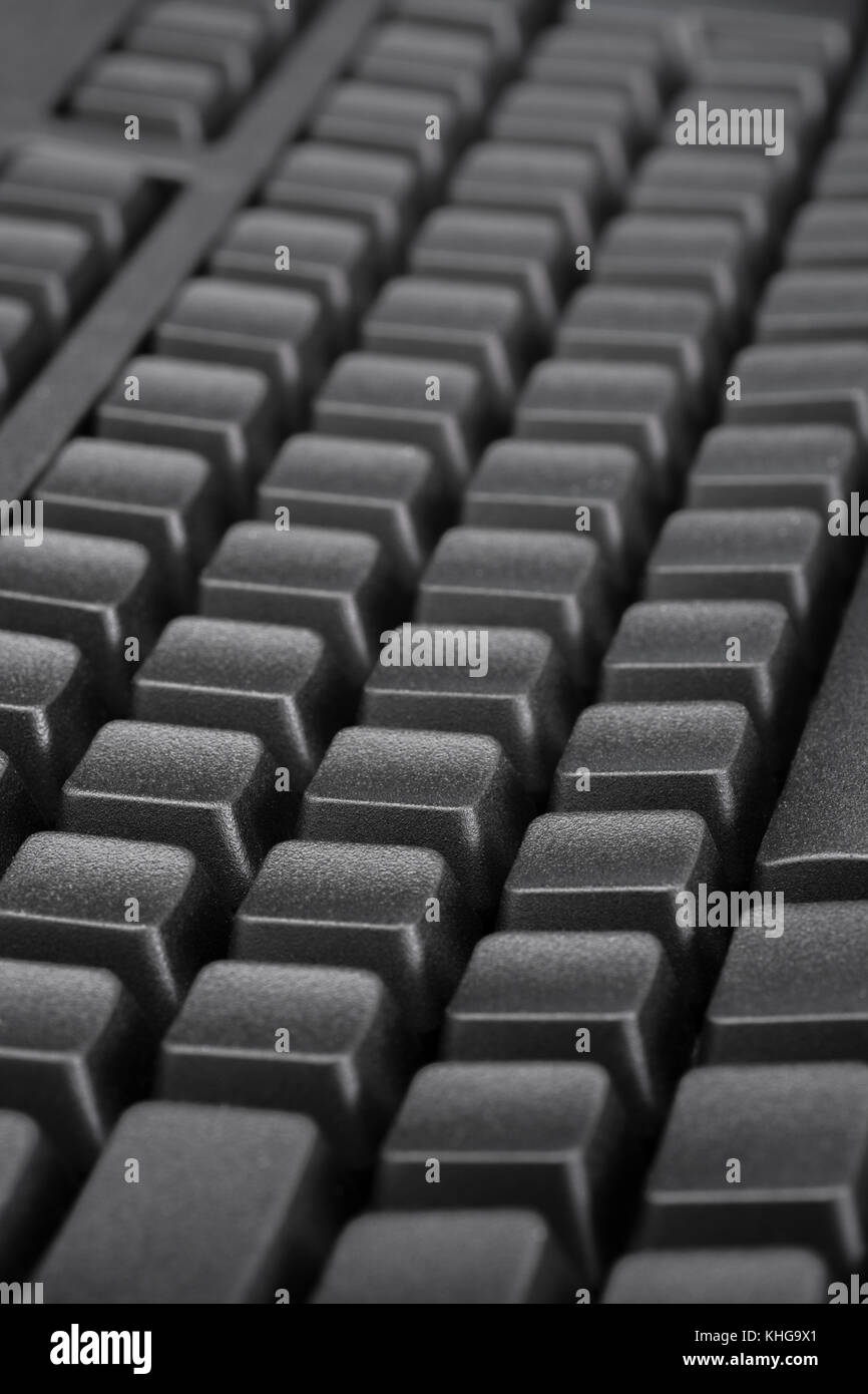 Black blanked Qwerty keyboard. For data input, email & data privacy ...