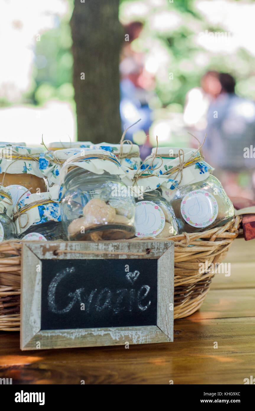 fancy sweet box on table with natural background homemade food Stock ...