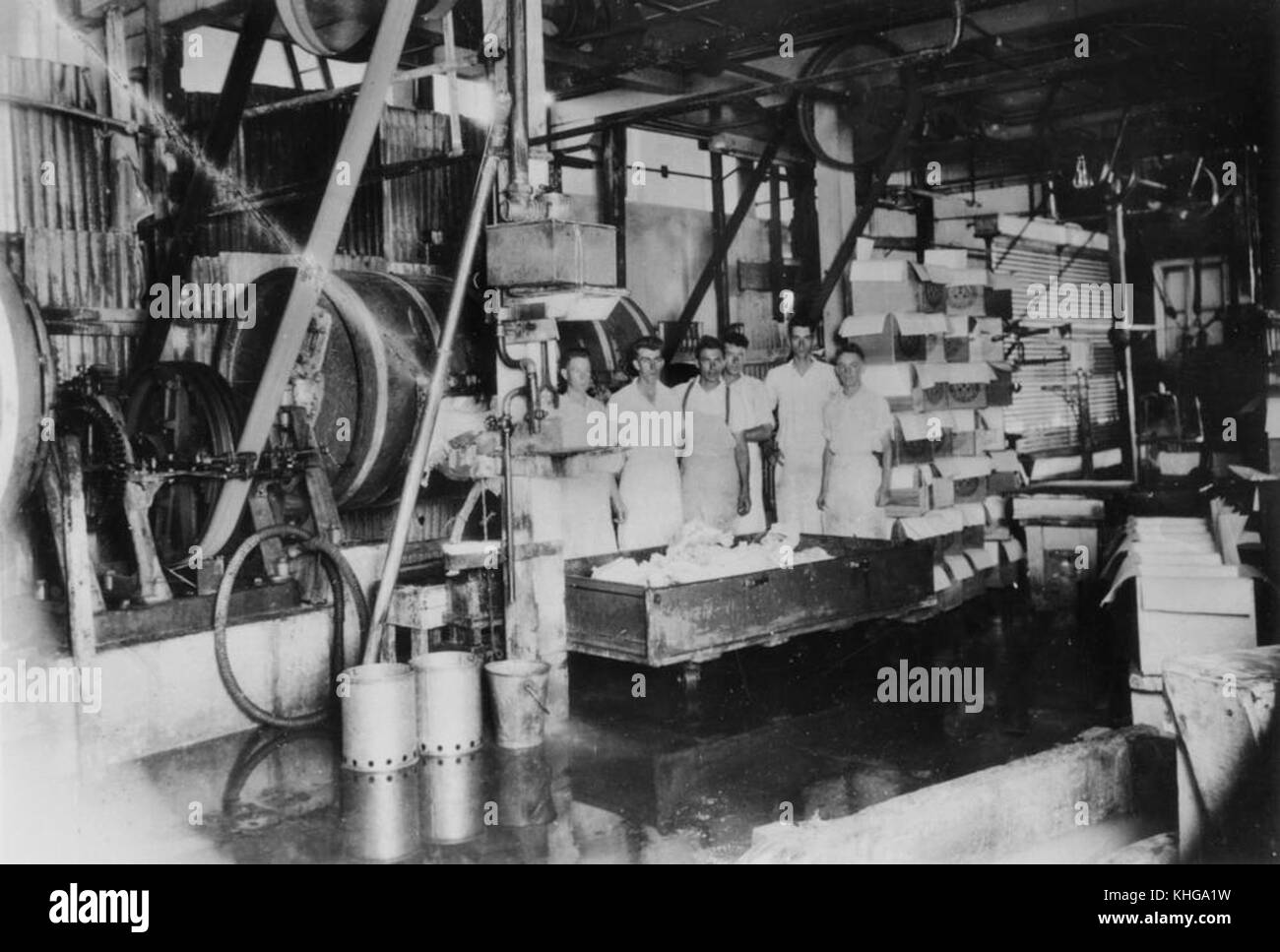 1 270909 Staff inside a butter factory in Biggenden, ca. 1929 Stock ...