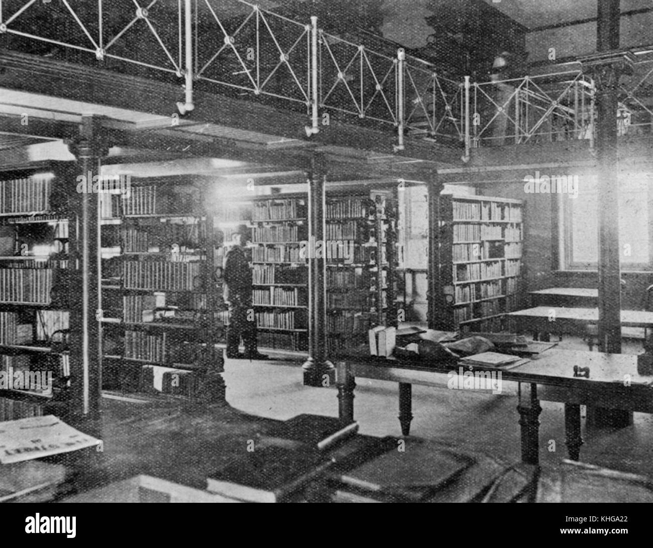 The image depicts the reading room of the State Library of Queensland ...