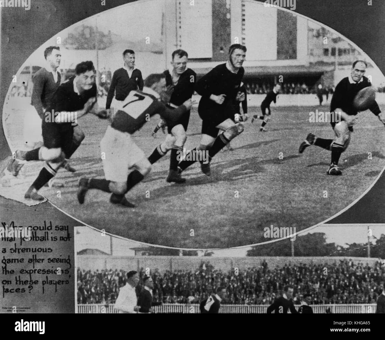 2 47796 Australian Rugby Union Football team in action in 1929 Stock ...