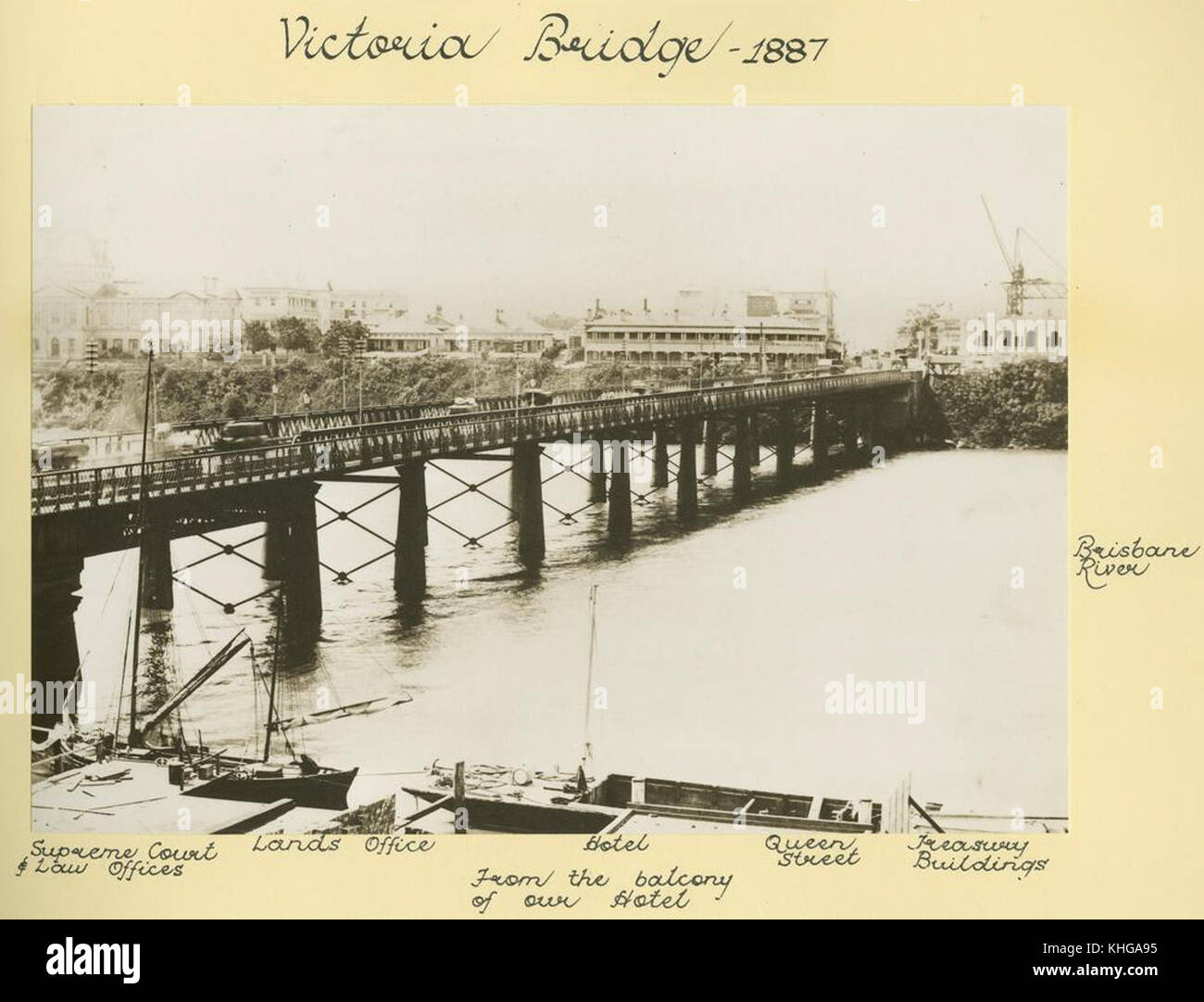 The Victoria Bridge in Brisbane, built in 1887, was a historic ...