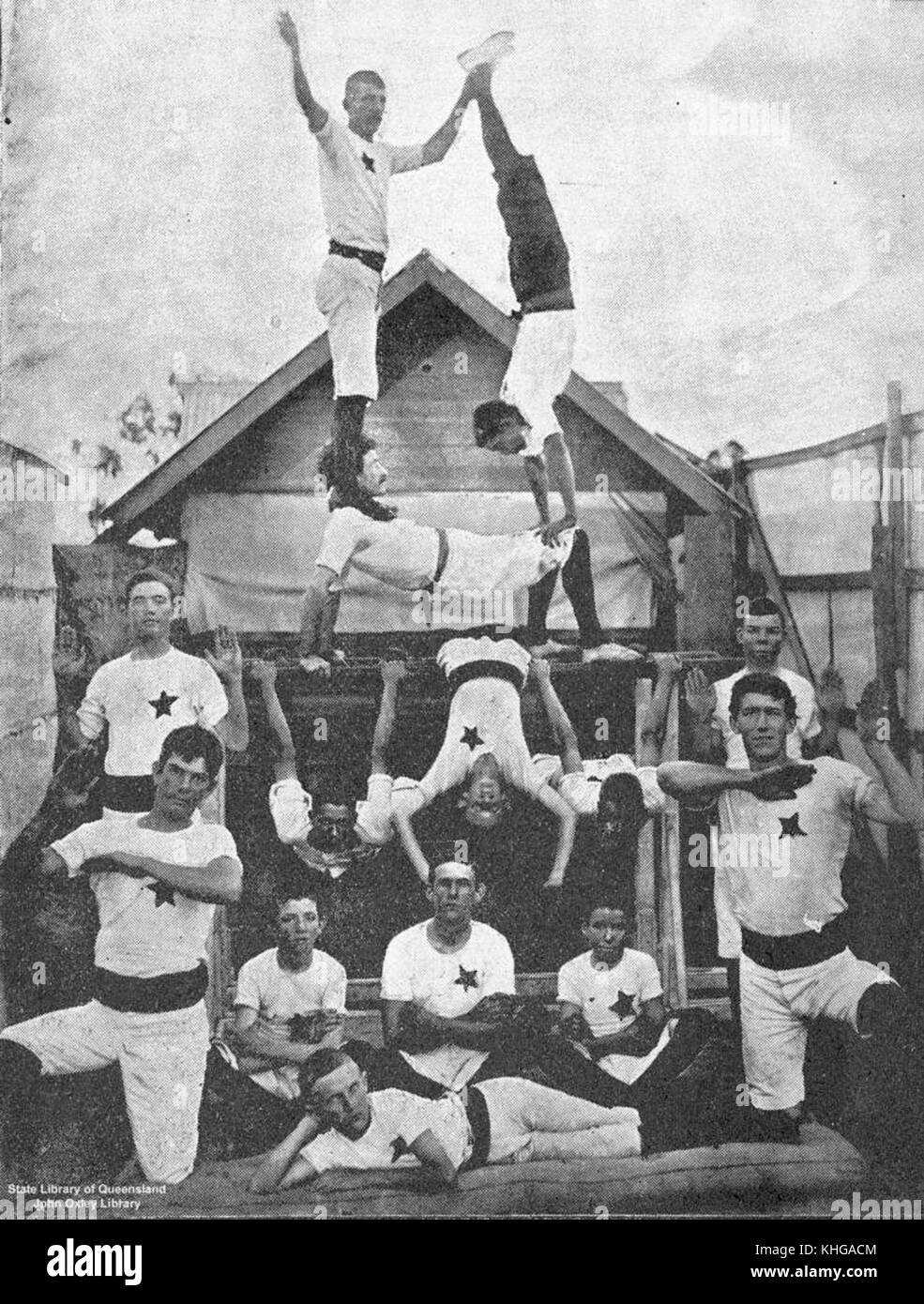 2 94624 Members of the Chillagoe Gymnasium in a gymnastic formation ...