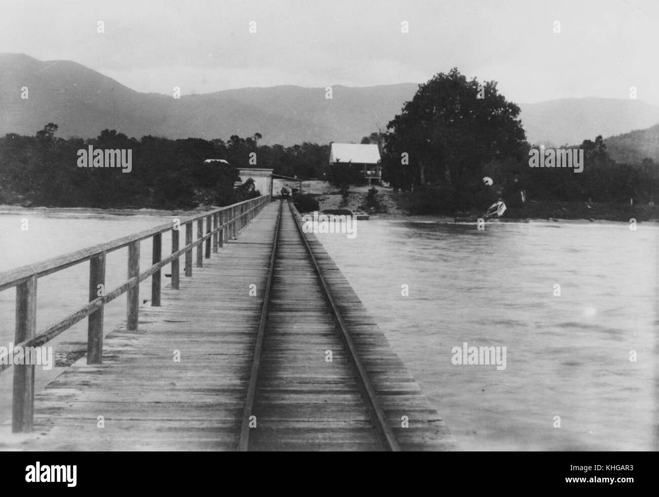 This photograph, circa 1912, showcases the Cardwell Jetty, a historical ...