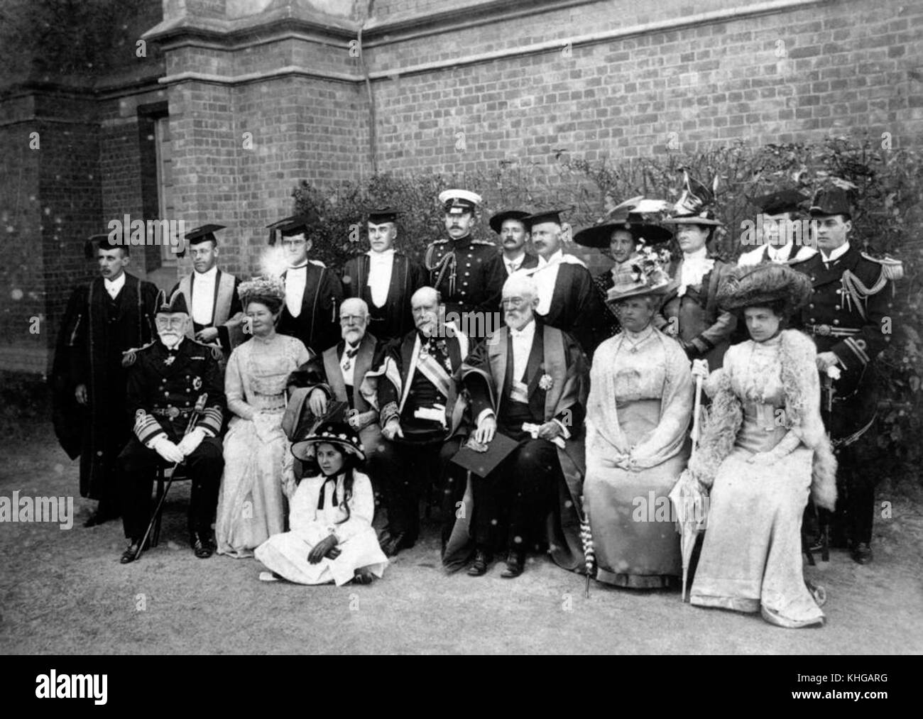 A historical photograph from 1912 showing Lord Bryce and Sir William ...