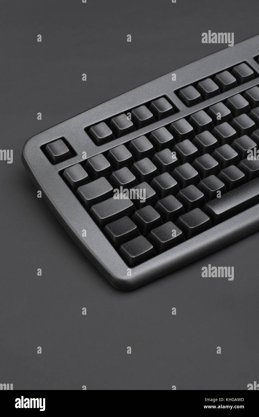 Black blanked Qwerty keyboard. For data input, email & data privacy ...