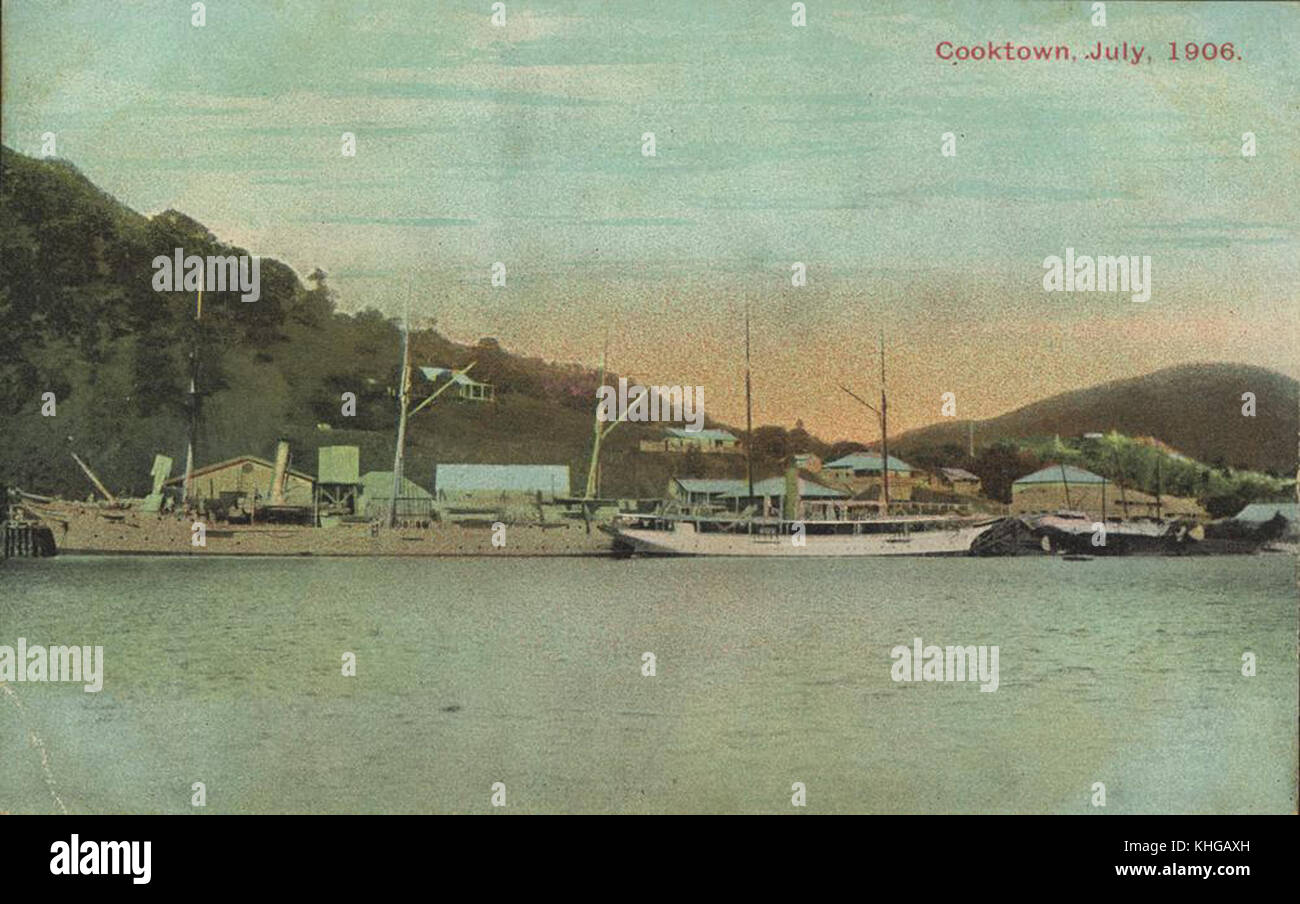 This historical photograph from July 1906 captures Cooktown Harbour in ...