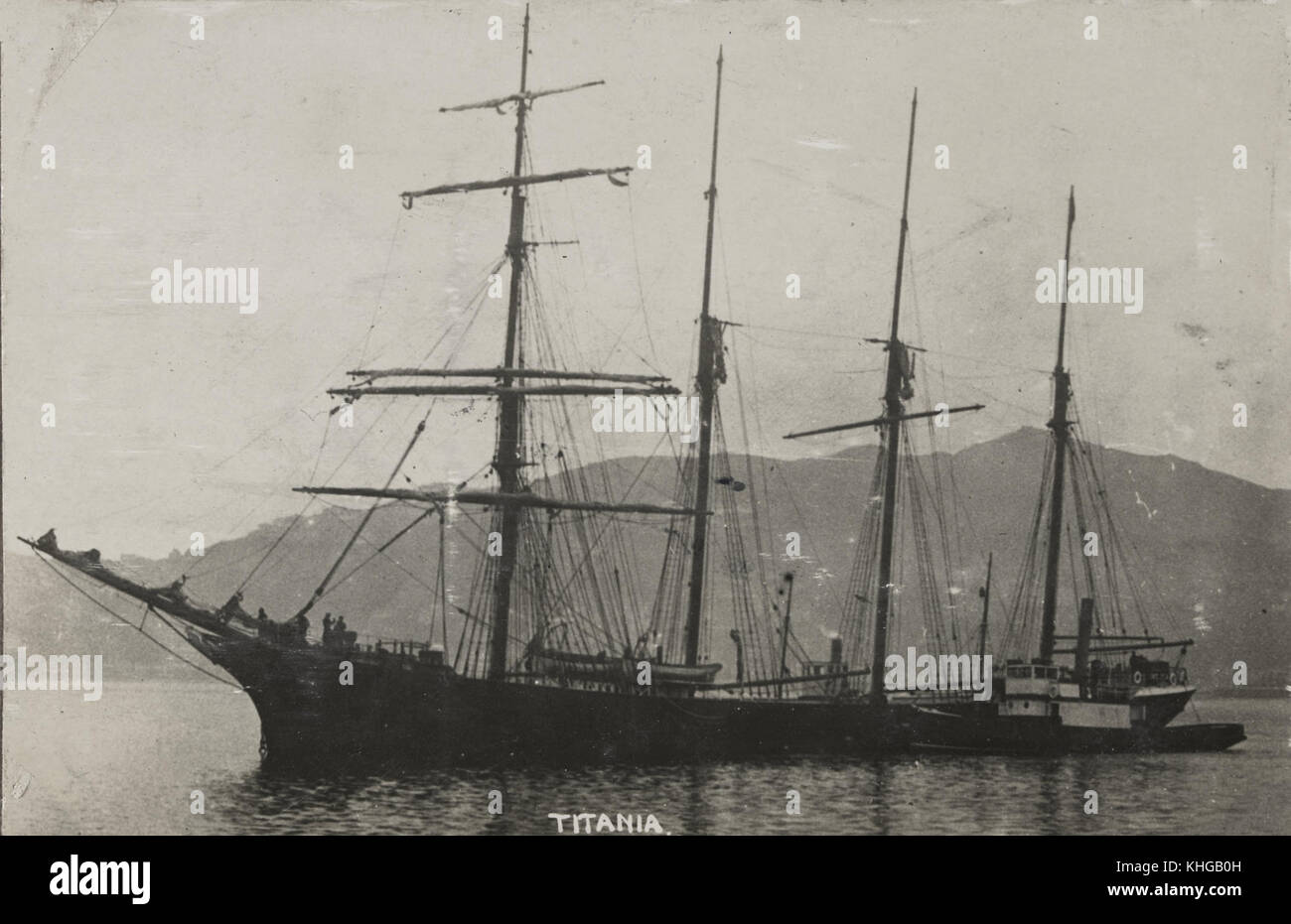 The Titania, a ship built in 1895, is featured in this historical image ...