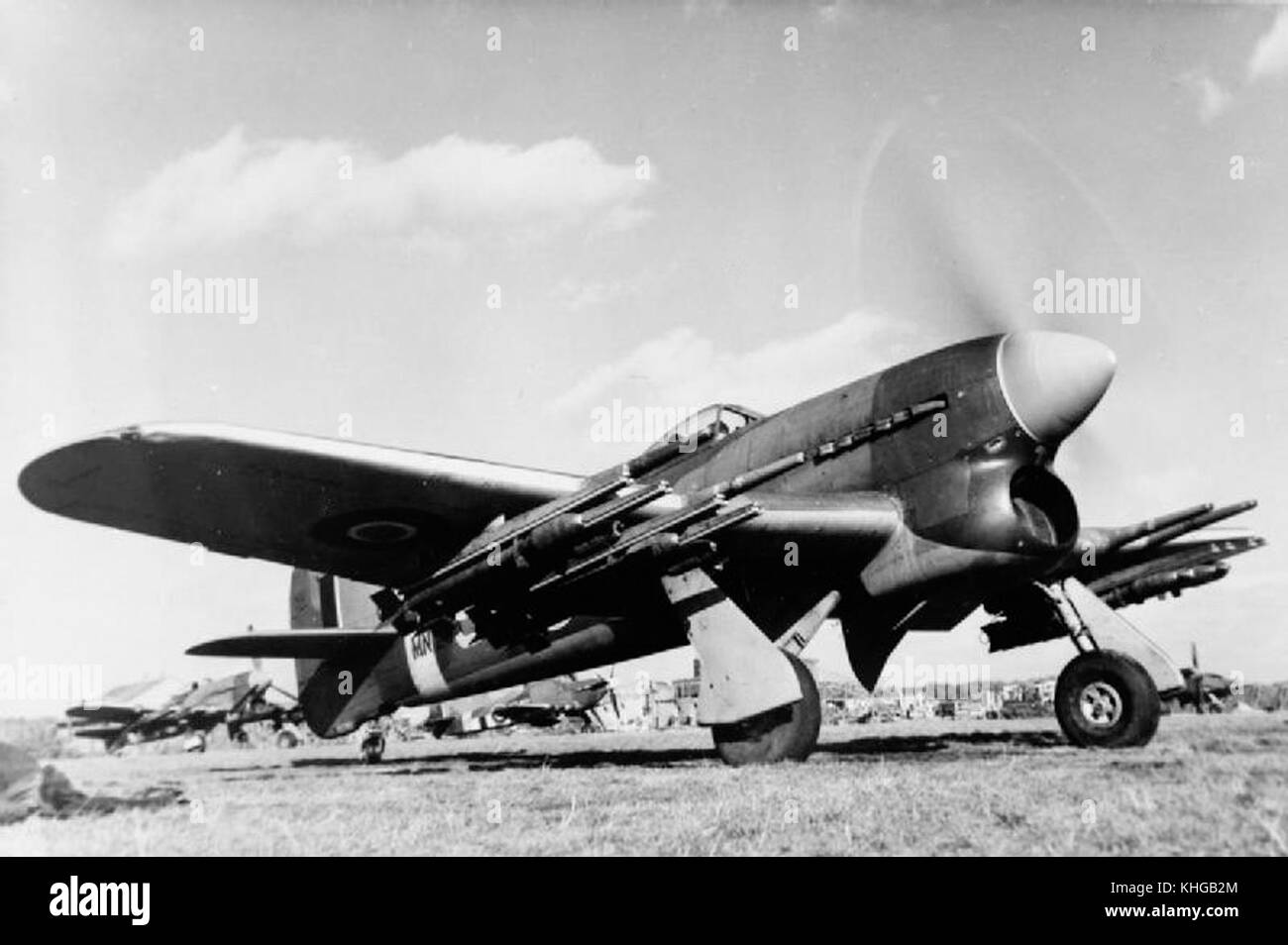 Typhoon 137 Sqn RAF with rockets at Eindhoven 1944 Stock Photo - Alamy