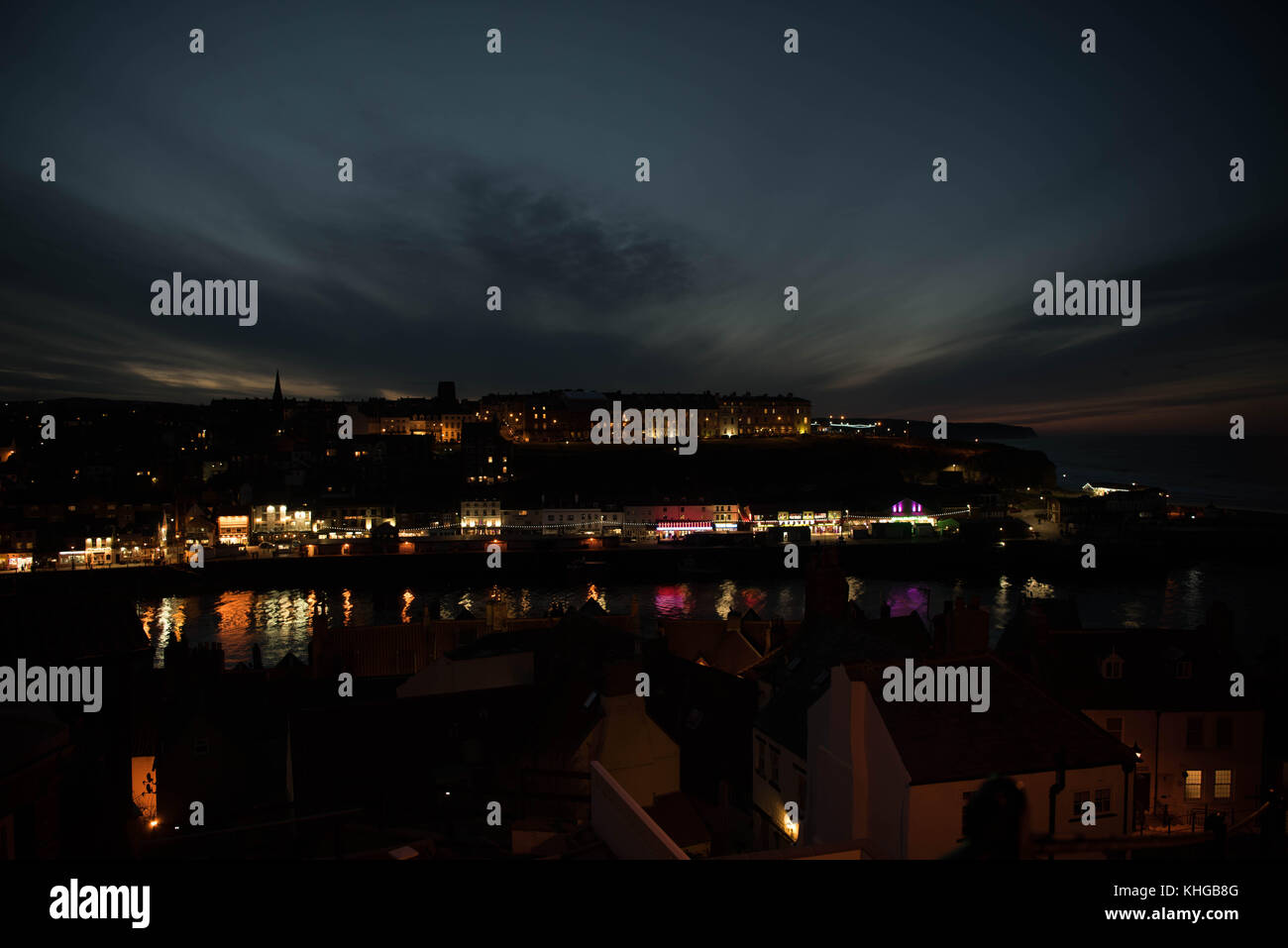 Whitby at sundown Stock Photo - Alamy