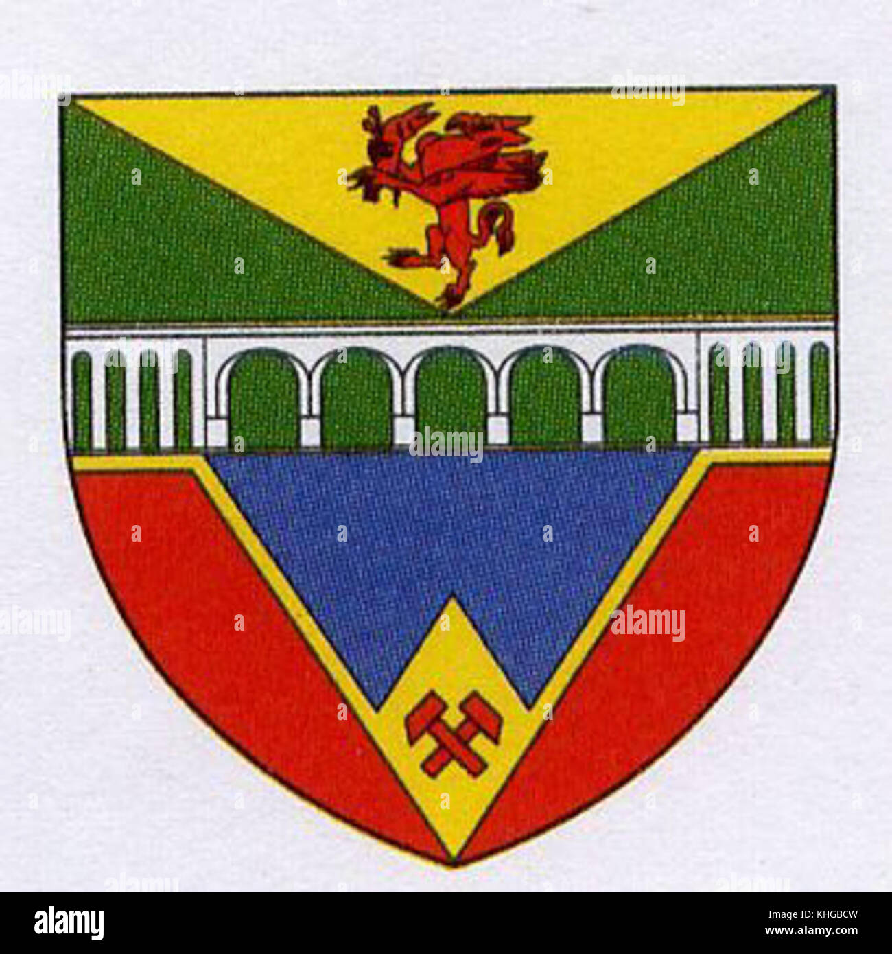 The coat of arms of Payerbach, Austria, known for its distinct heraldic ...