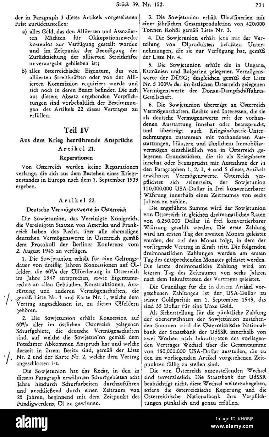 Bundesgesetzblatt (Austria) 1955 0731 Stock Photo - Alamy