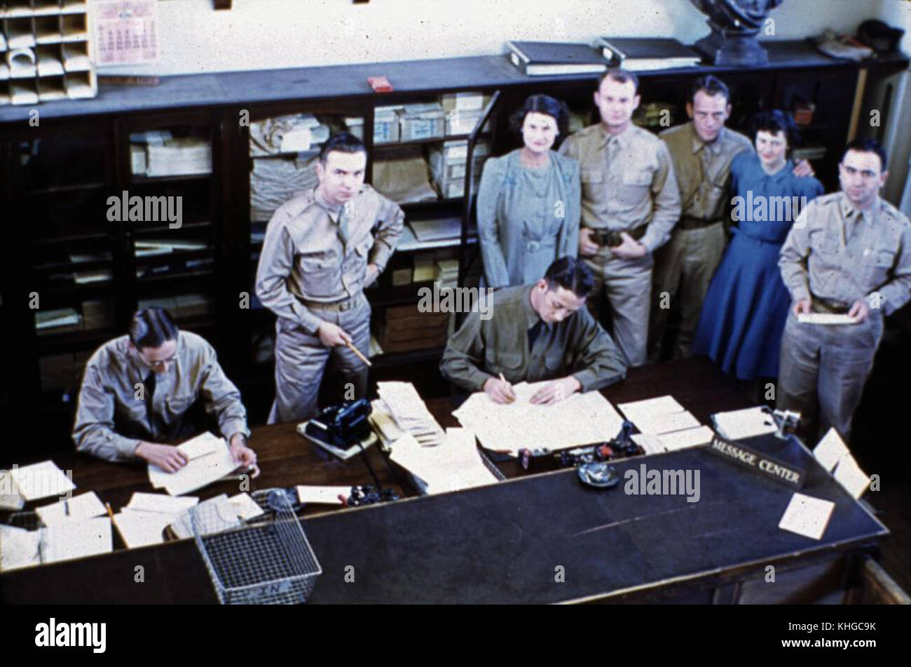 2 319357 Signal office staff at base section number 3 headquarters at ...