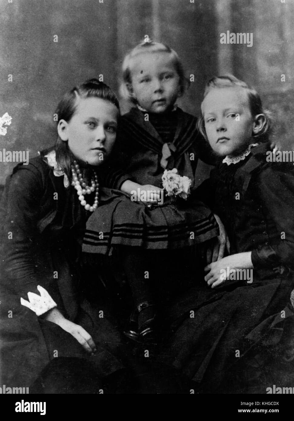 1 69751 Girls from the Lundager family, ca. 1889 Stock Photo - Alamy