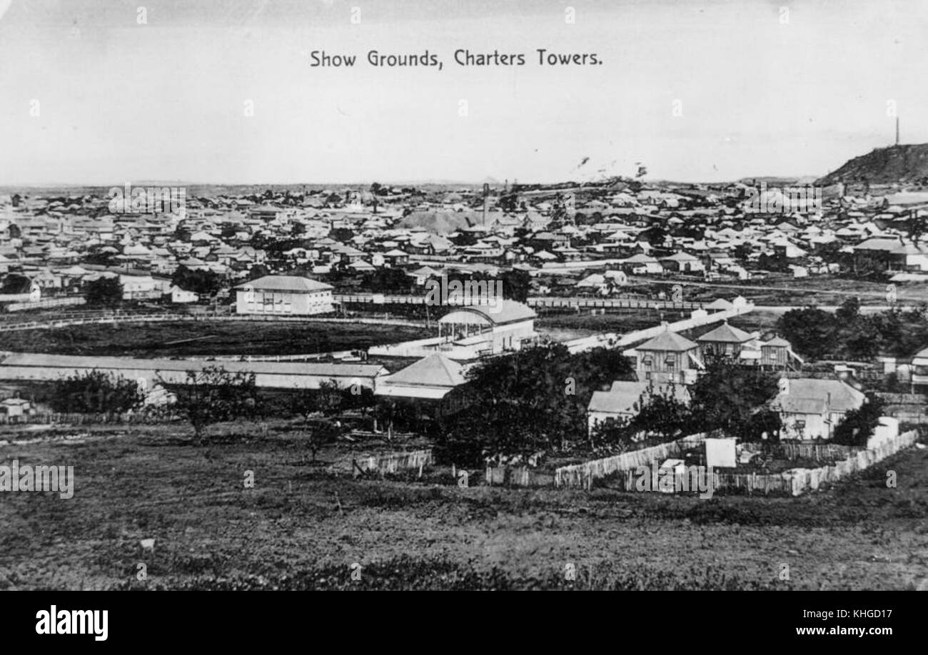 1 89720 Aerial view of the Charters Towers showgrounds, ca. 1905 Stock ...