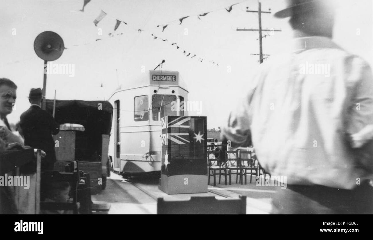 1 294687 Welcoming the first tram to Chermside, 1947 Stock Photo - Alamy