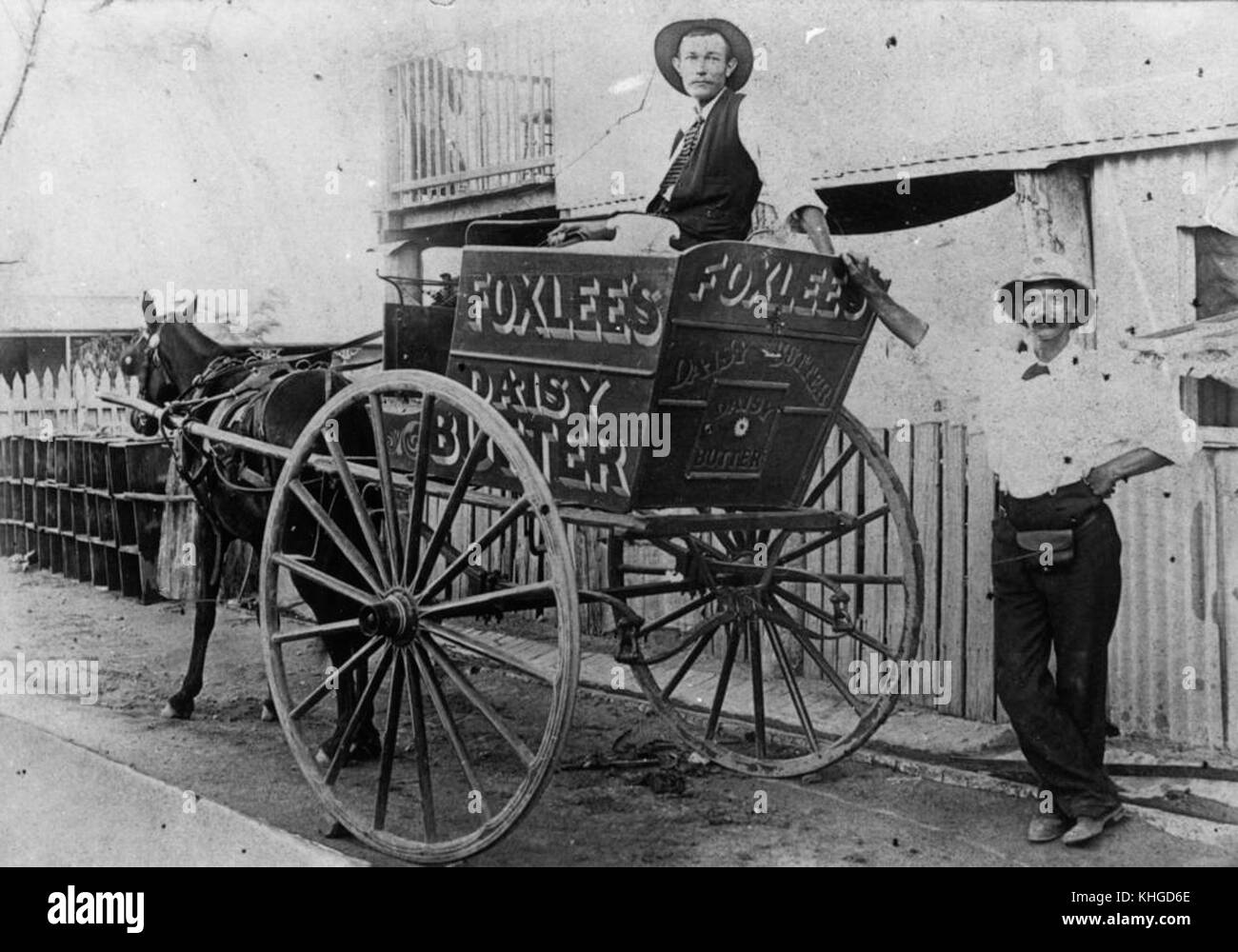 1 87452 Delivery cart and two dairymen from Foxlee's Dairy, Charters ...