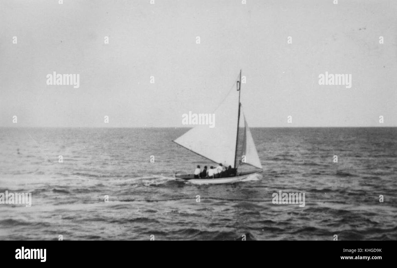 Boat on sea near Black and White Stock Photos & Images - Alamy