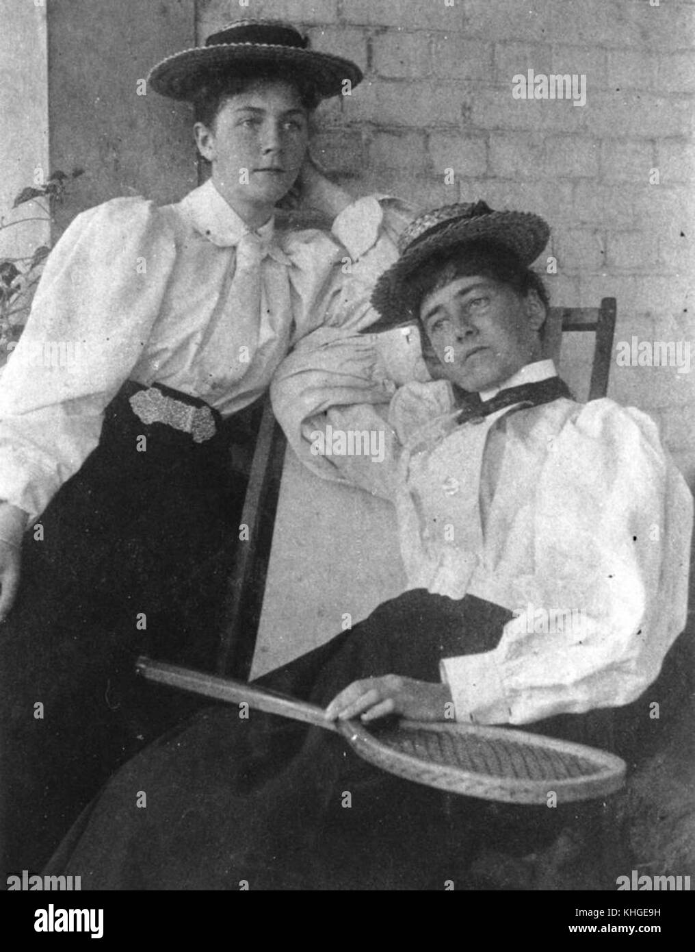 1 42023 Two women dressed for a game of tennis, 1890-1900 Stock Photo ...