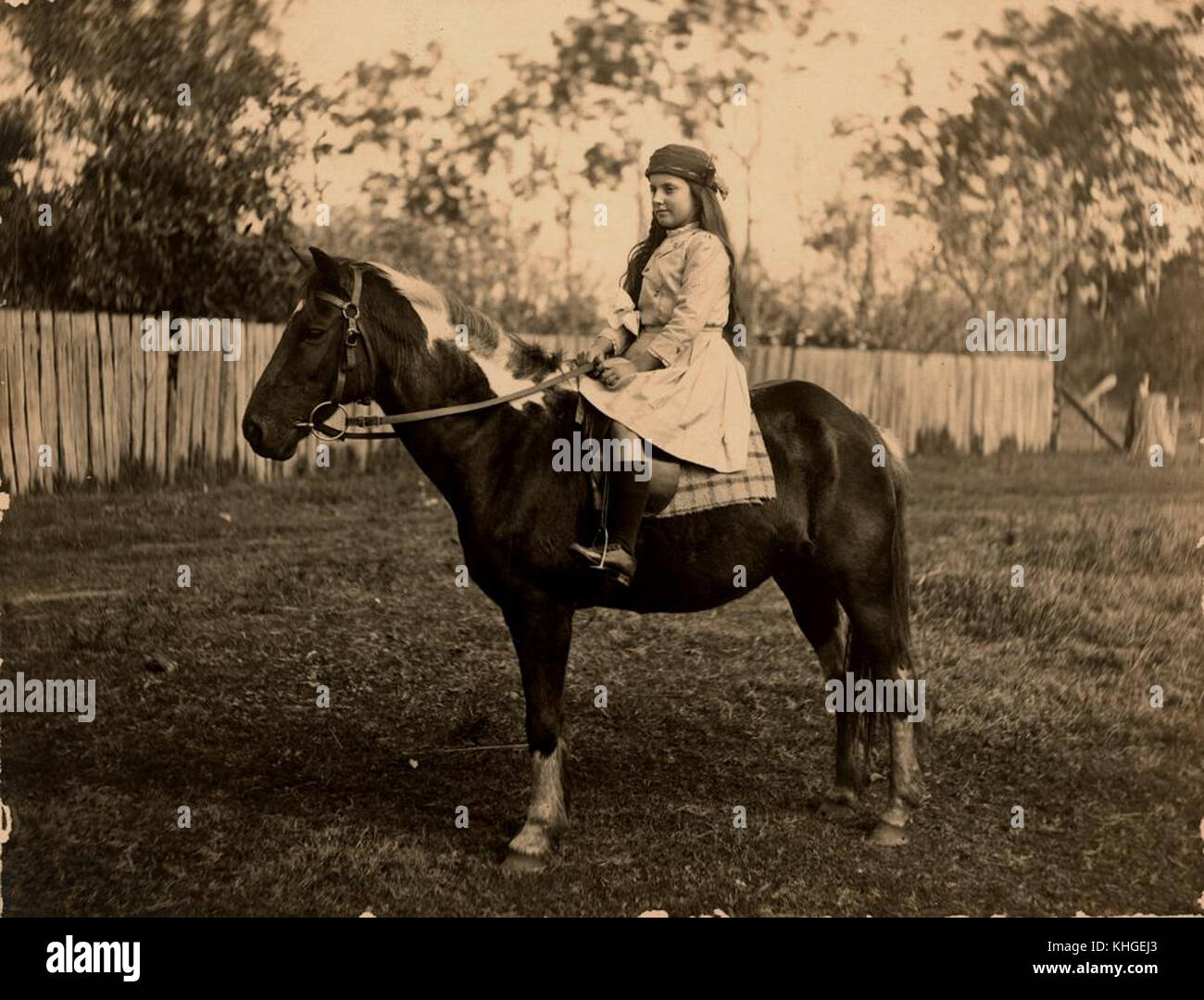 Girl horse early 20th century hi-res stock photography and images - Alamy