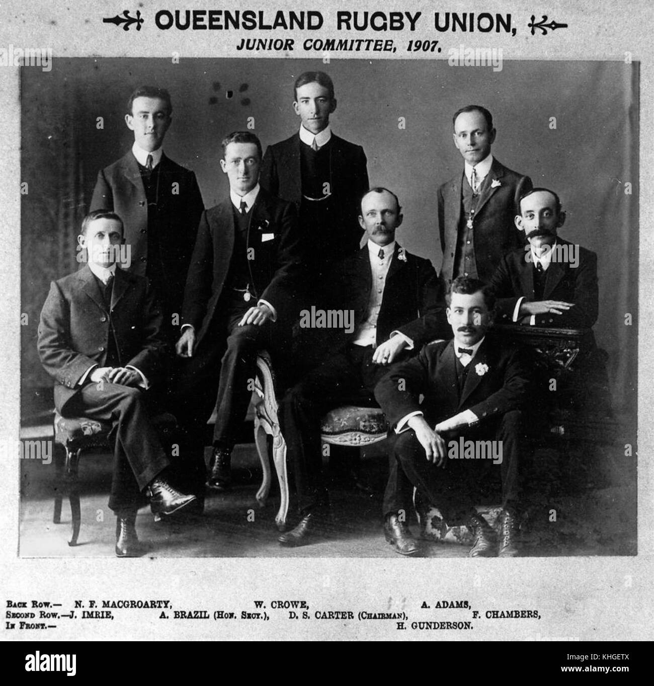 2 118072 Queensland Rugby Union Junior Committee, 1907 Stock Photo - Alamy