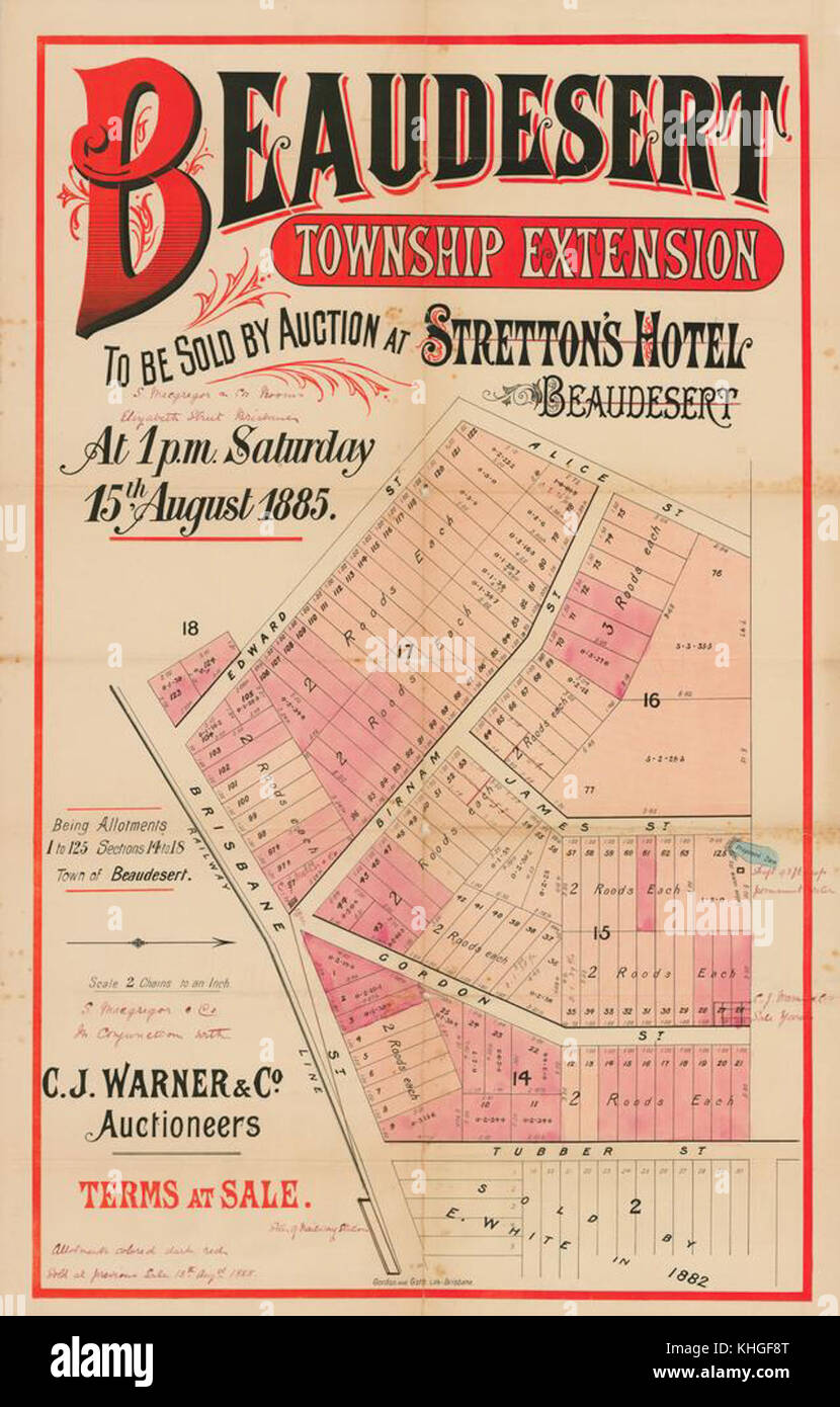 2 262936 Estate map of the Beaudesert Township extension, Beaudesert ...