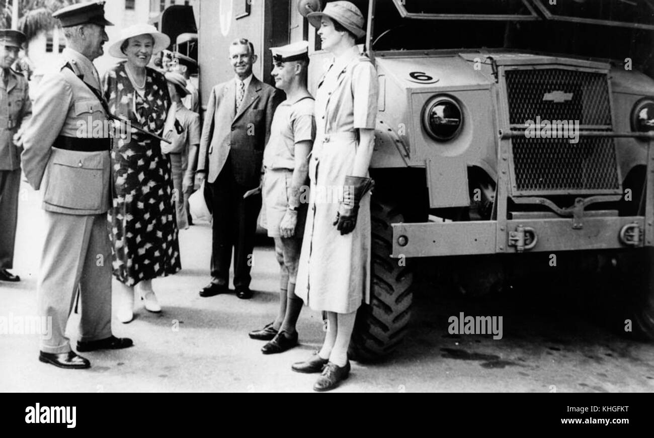 1 162483 Sir Leslie Orme Wilson and his wife chatting with a seaman and ...