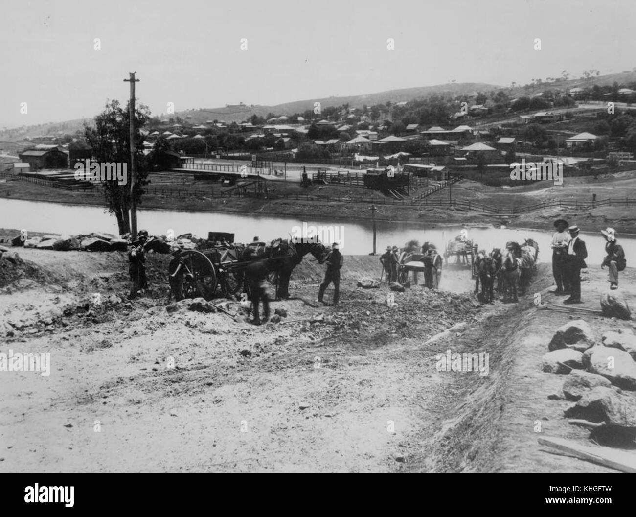 1 46680 Carlton Hill Cutting construction site, Mount Morgan, 1910 ...