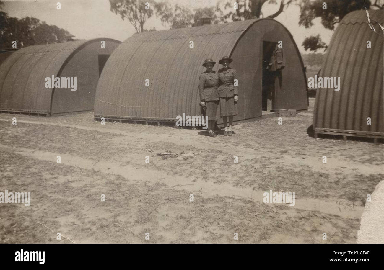 2 254130 Members of the Australian Women's Army Service outside Nissen ...