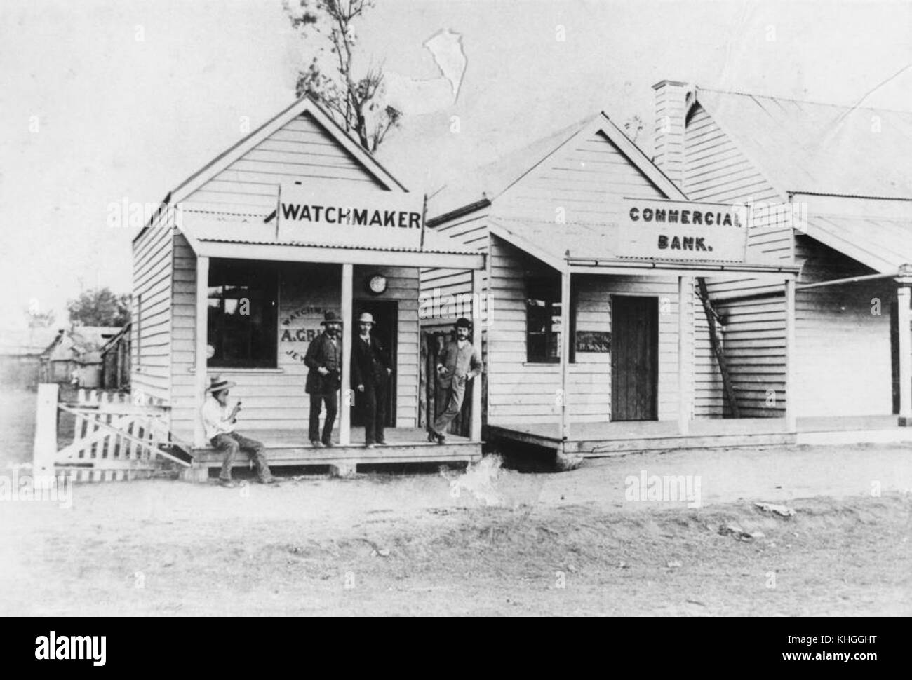A historic photograph of the Commercial Bank in Charleville, Queensland ...