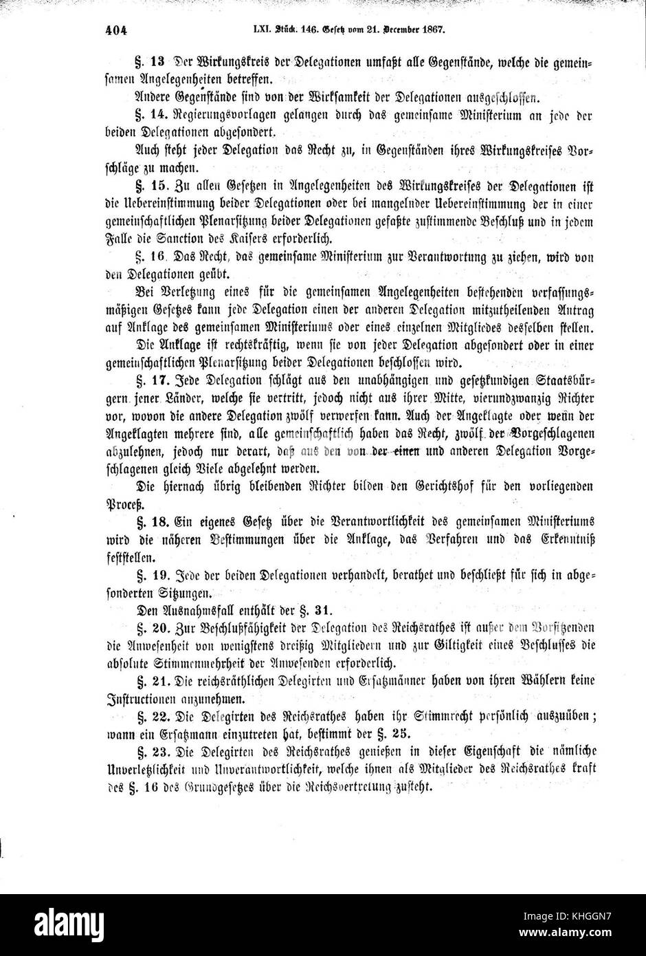 The Reichsgesetzblatt of Austria from 1867 contains official legal and ...