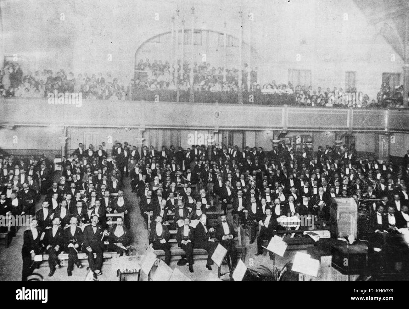 2 393189 Audience photograph of a 'Liedertafel smoke concert' held in ...