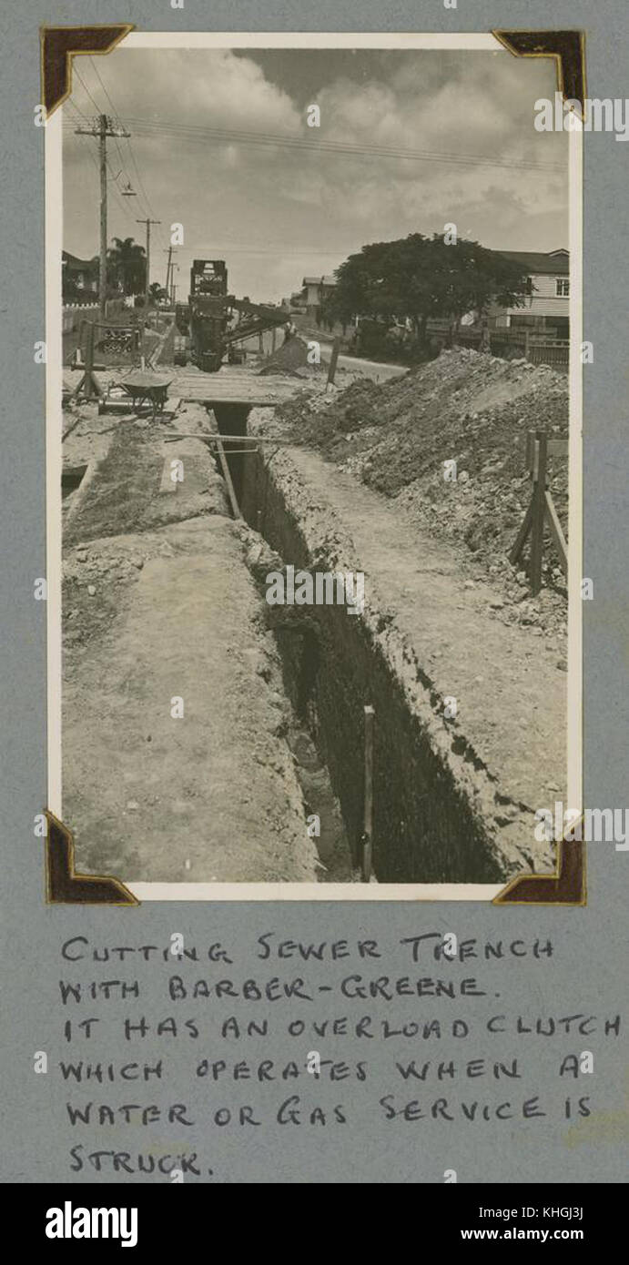2 246045 Sewer trench cut by a Barber-Green excavator, ca. 1949 Stock ...