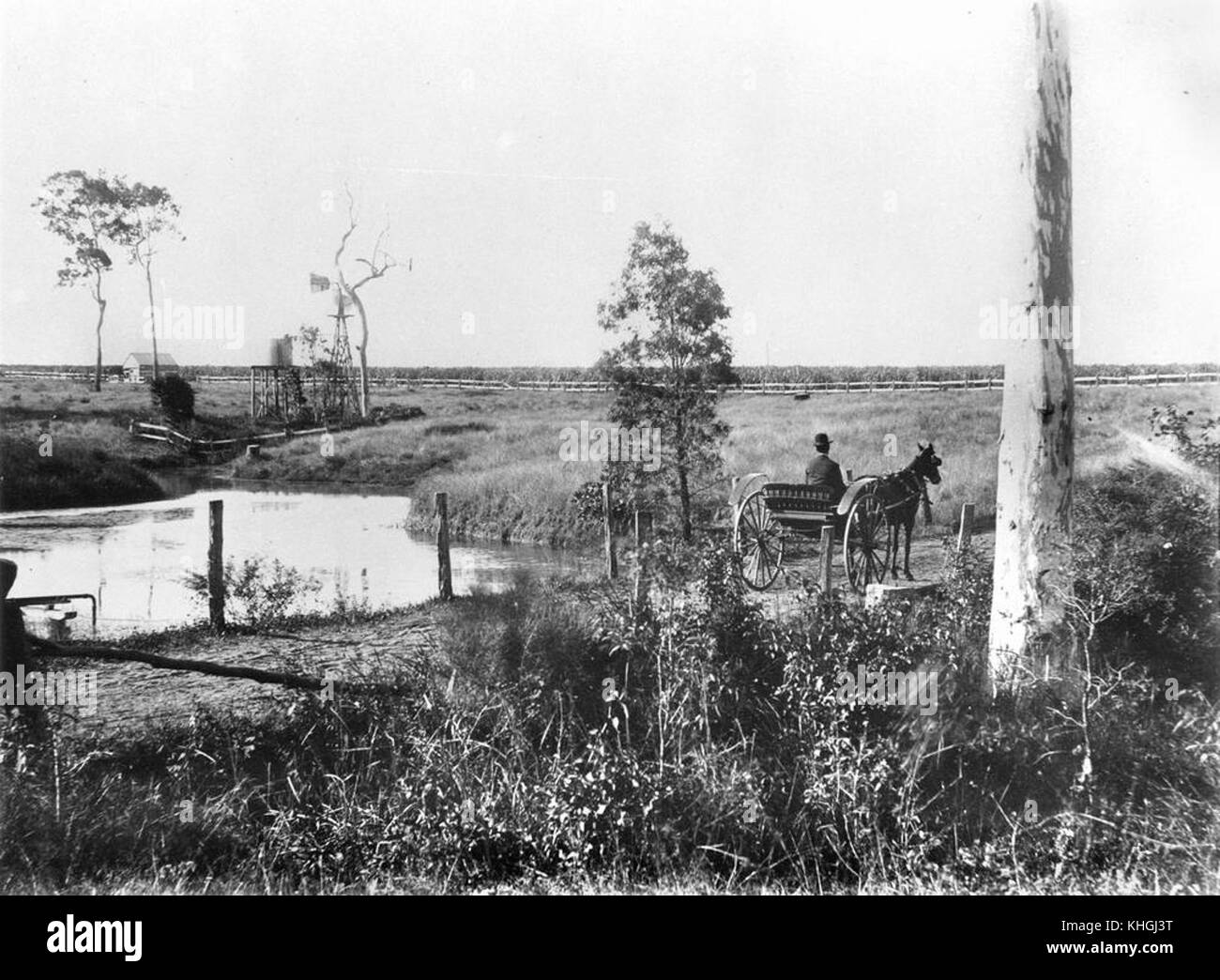 2 395693 Dam and canefields, Oakwood Sugar Mill, Bundaberg, Queensland ...