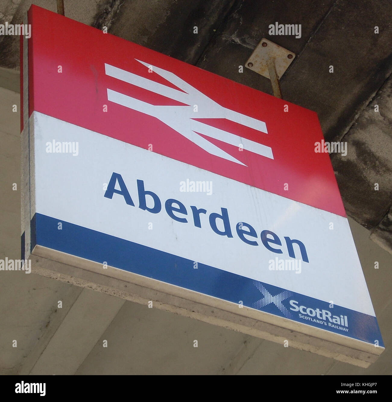 Aberdeen large station sign Stock Photo - Alamy