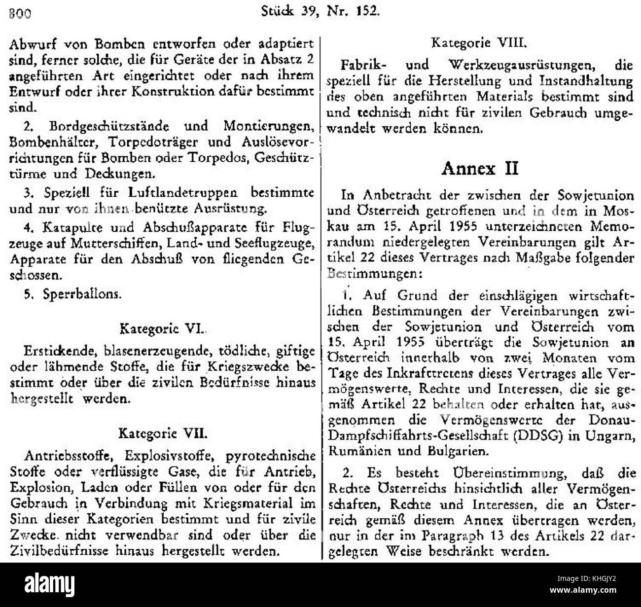 Bundesgesetzblatt (Austria) 1955 0800 Stock Photo - Alamy