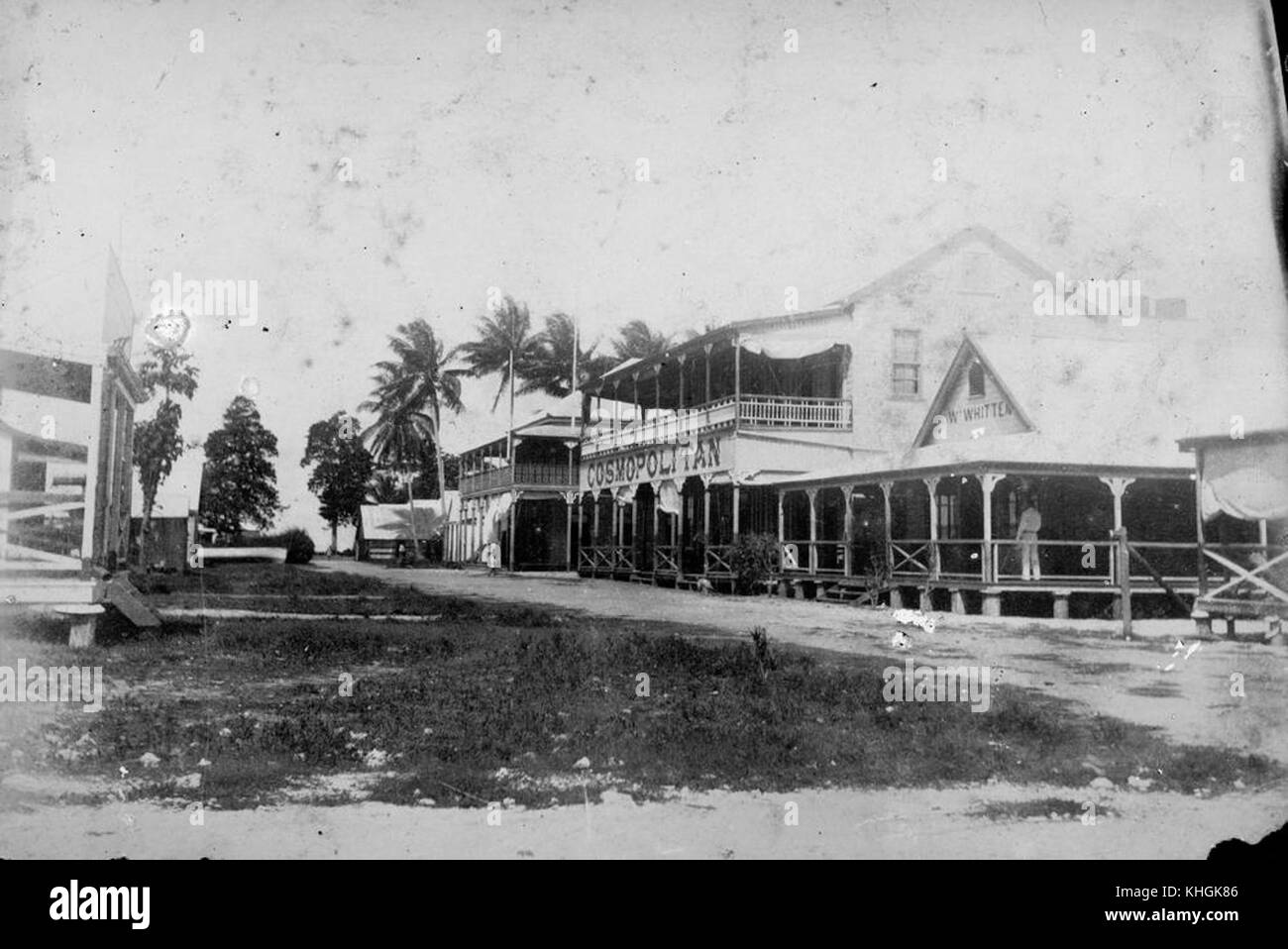 A historical photograph of Main Street on Samarai Island, taken around ...