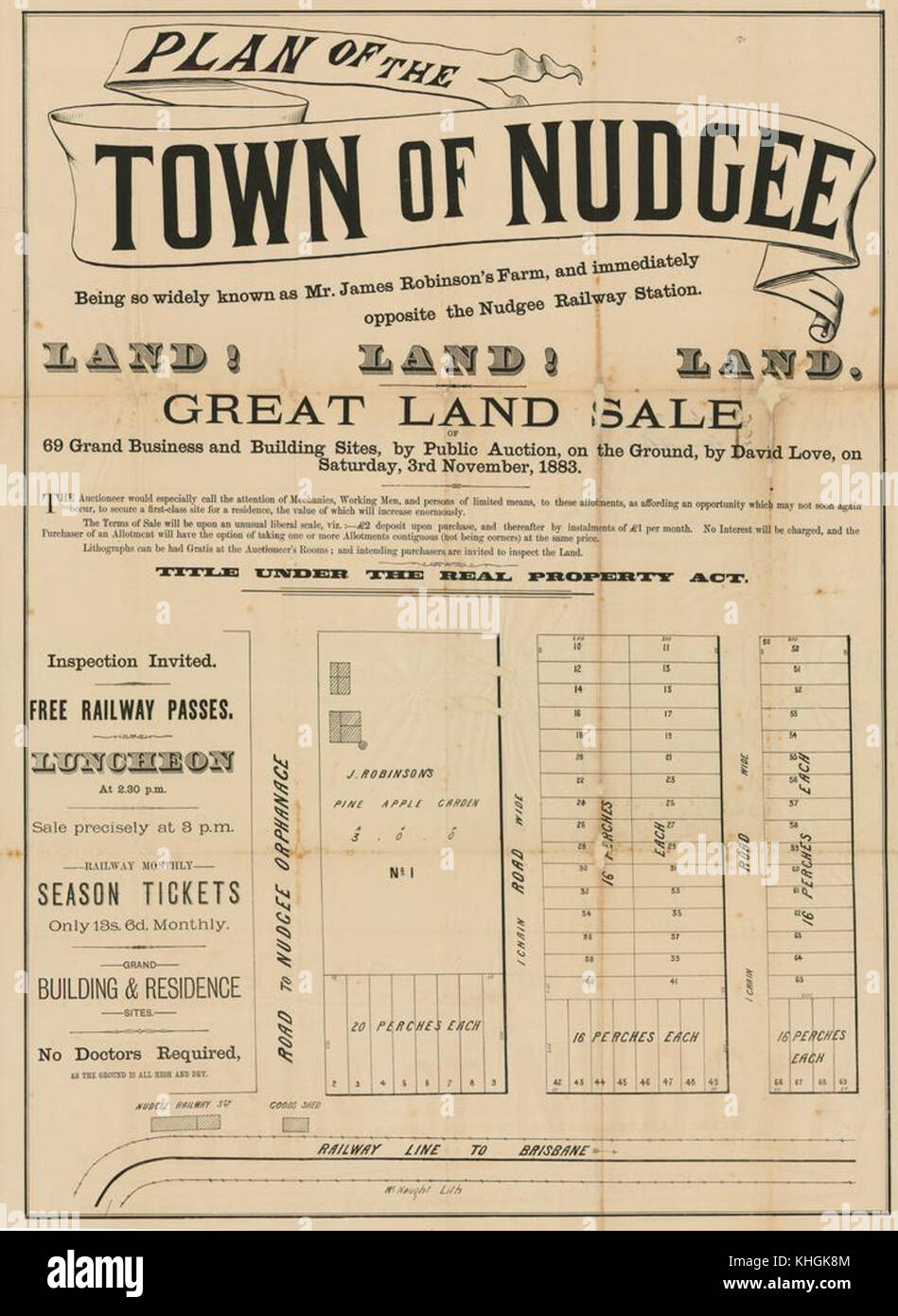 2 262640 Estate map of the town of Nudgee, Brisbane, Queensland, 1883 ...